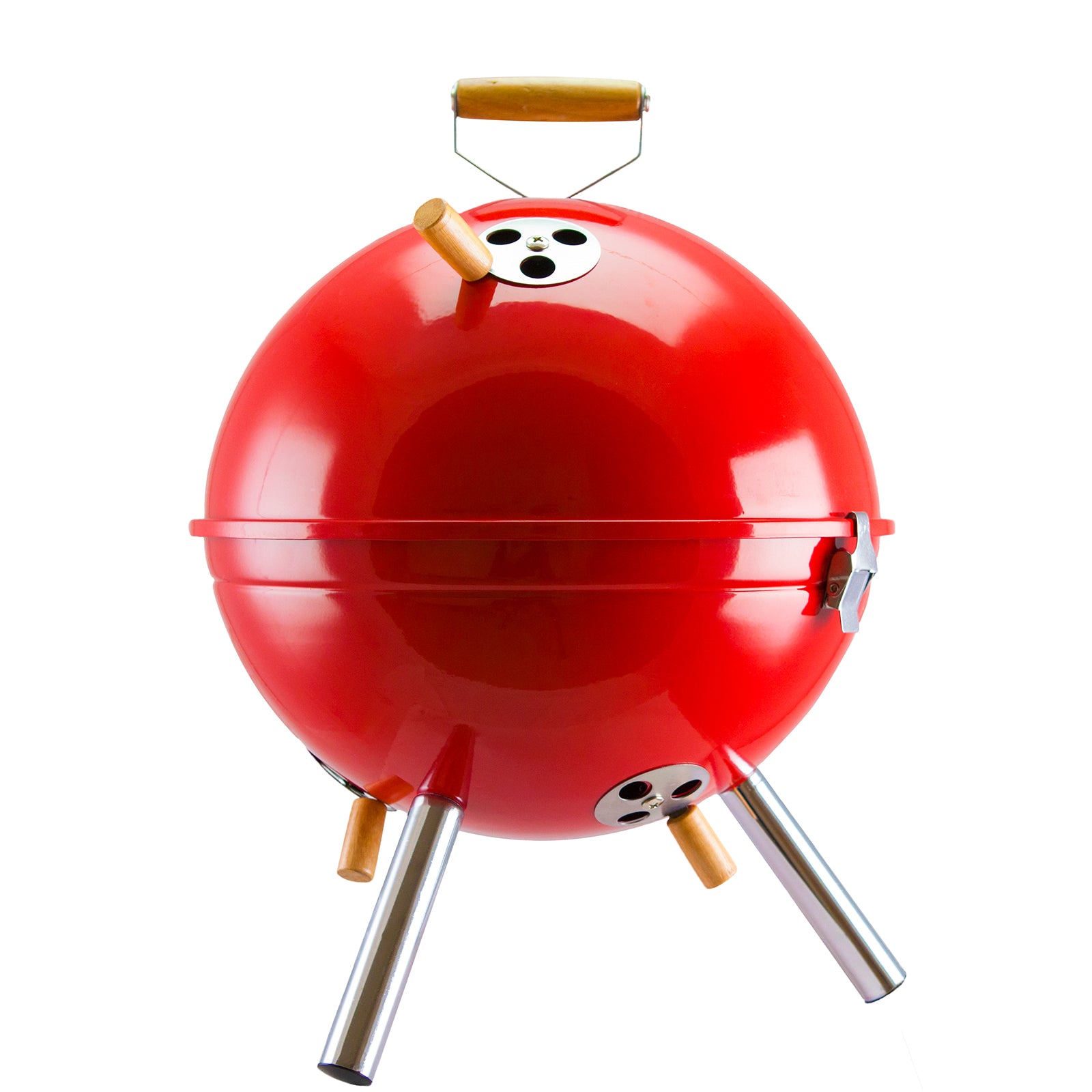 Outback Kettle BBQ Charcoal Grill Portable Barbecue in Red with Stainl ...